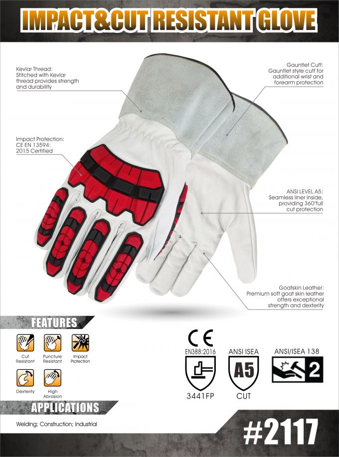 ANSI Cut A5 Oilfield Impact Gloves / Anti Impact Cut Resistant Gloves
