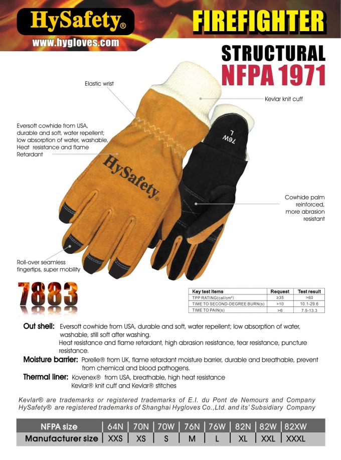 NFPA1971 High Dexterity Heat Resistant Gloves Cowhide Structural ...